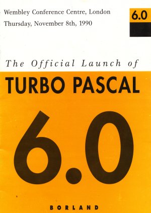 Borland Turbo Pascal 6 UK launch 1990 programme, November 1990
